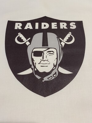 NEw Oakland Raiders NFL SEWING BLOCK QUILT FOOTBALL MATERIAL SPORT Logo ...