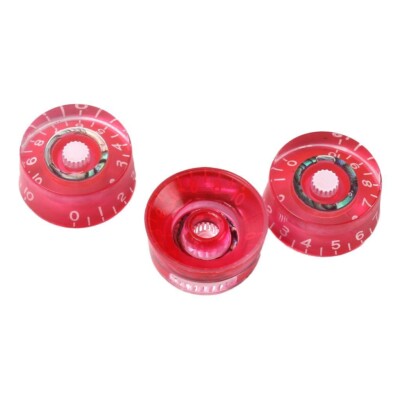 GuitarBoyZ (3) Red and White Speed Knobs for Gibson/Epiphone Explorer ...