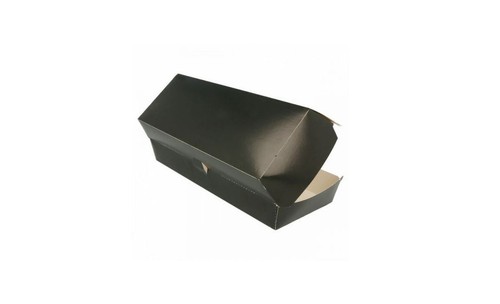 200 x Black Kraft Compostable Paperboard Takeaway Food Container Box ...