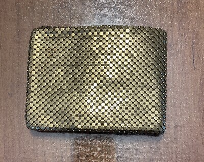 Vintage Shiny Gold Whiting & Davis Mesh Bi-fold Wallet with Coin Holder ...