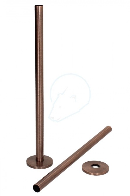 Antique Copper 15mm Pipe Tail 300mm and Cover Shroud Collars Pair - NOT ...