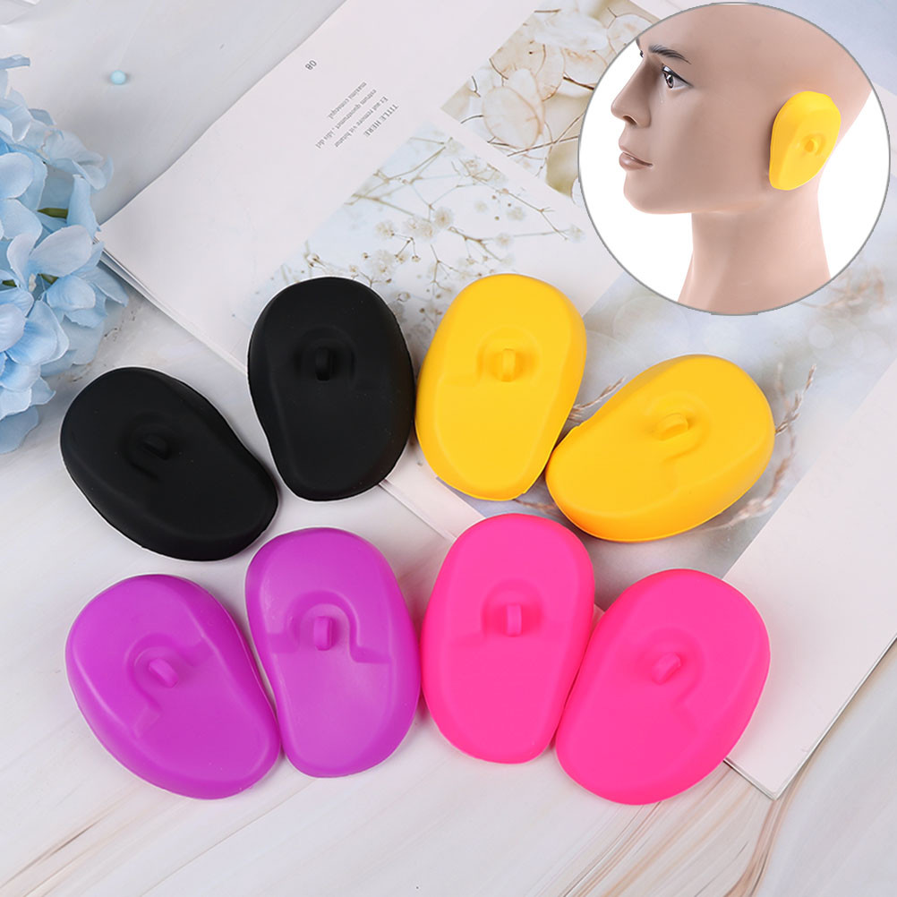 2Pcs Reusable silicone ear cover hair salon dye color shield protector ...