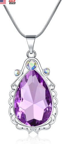 Sofia Necklace Amulet Teardrop Amethyst Pendant Necklace Sofia Princess Costumes 7445029966921| eBay