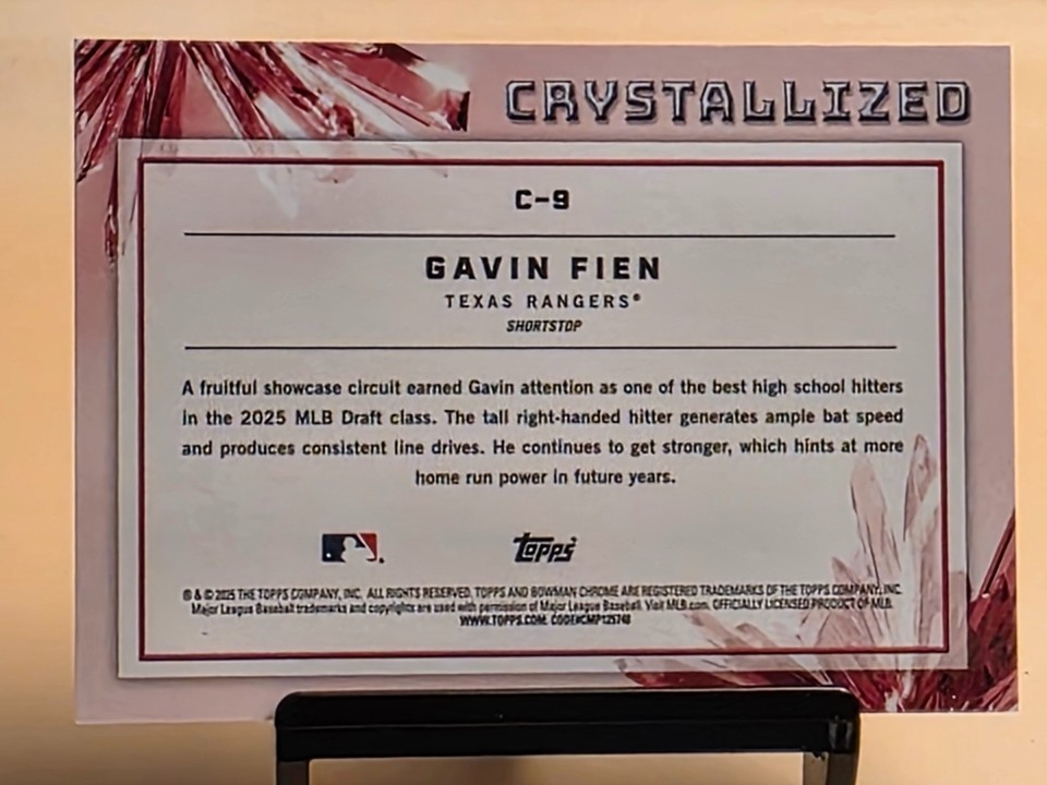 2025 TOPPS BOWMAN DRAFT GAVIN FIEN CRYSTALIZED GOLD 17/50 #C-9 | eBay