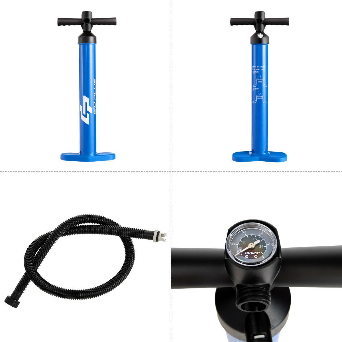 SUP Hand Pump Max 29 PSI Double Action Manual inflation Great Pressure ...