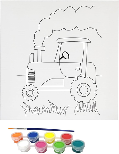 Toys Canvas Paint Party Kits, 11 Piece Art Kit Pre-Drawn Outline Canvas ...