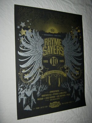 Original 2005 RHYMESAYERS 10th ANNIVERSARY Poster EYEDEA Brother Ali ...
