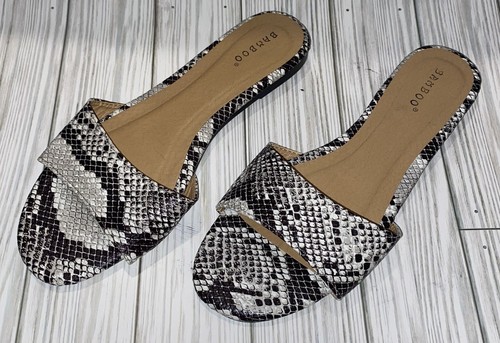 Bamboo “Zest” Snake Print Slides Size 9 | eBay