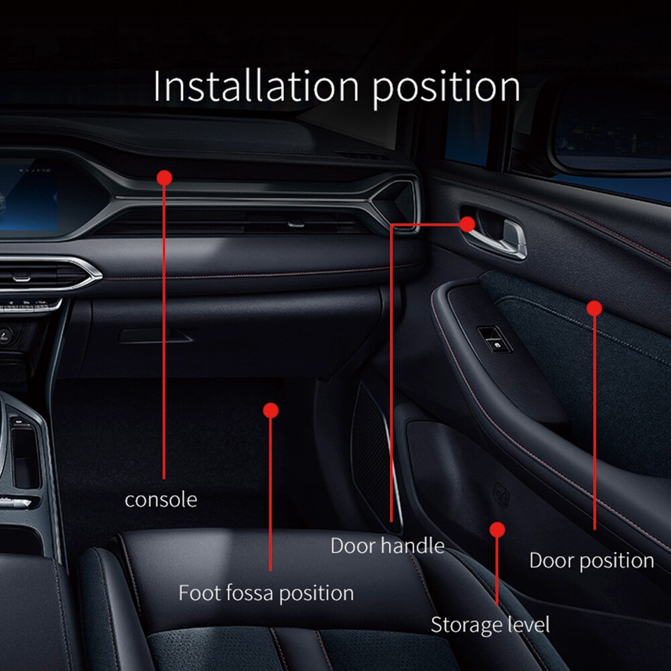 LED Car Interior Atmosphere Lamps Ambient Light Optic Fiber APP Music ...