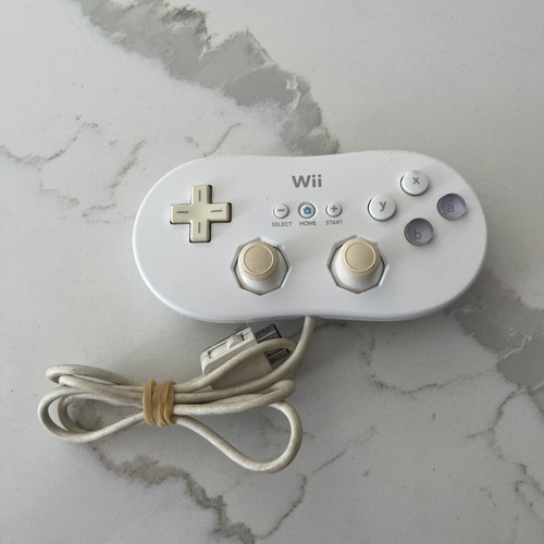 Official Genuine Nintendo Wii Pro Controller Classic White RVL-005 OEM ...