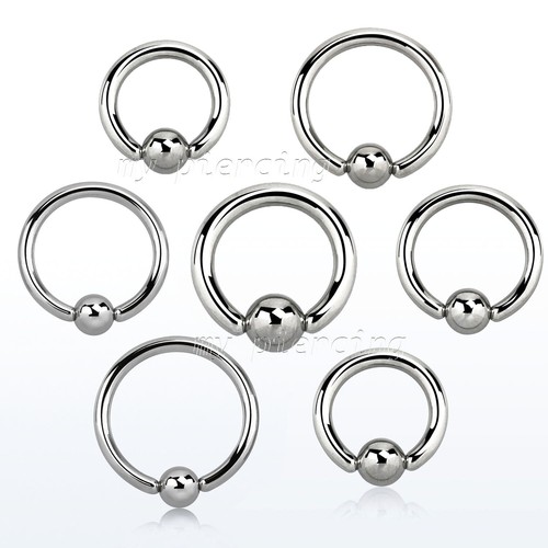 PAIR 12G 10G 8G Surgical Steel Captive Bead Ring Septum Earrings 5/16 ...