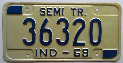 Indiana 1968 SEMI TRAILER License Plate HIGH QUALITY # 36320 | eBay