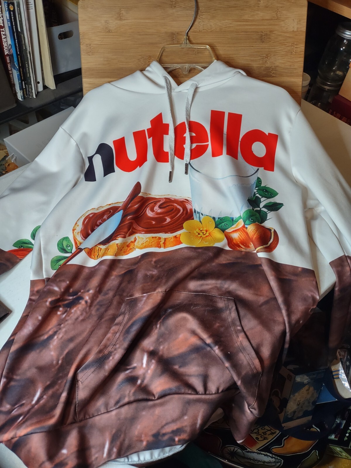 Nutella Women White Oversize Graphic All Over Print L… - Gem