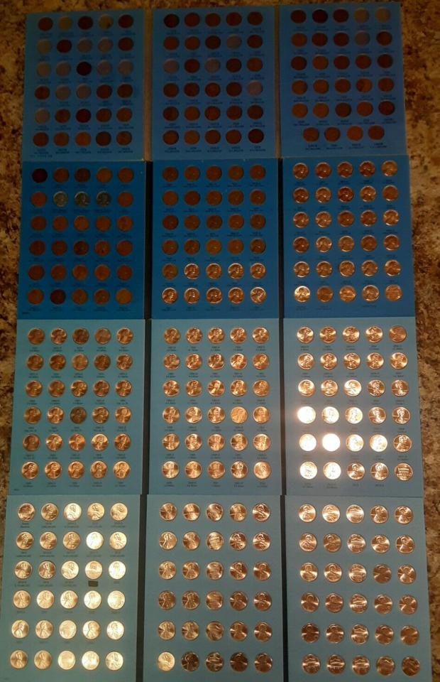 lincoln penny set collection 1909 vdb-2022 p d s wheat cent plus bu ...