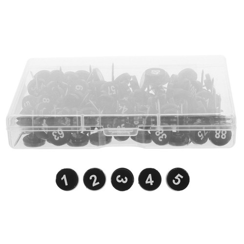 100 PCS Flat Thumb Tacks Push Pins for Wall Number Rounded Pushpin | eBay