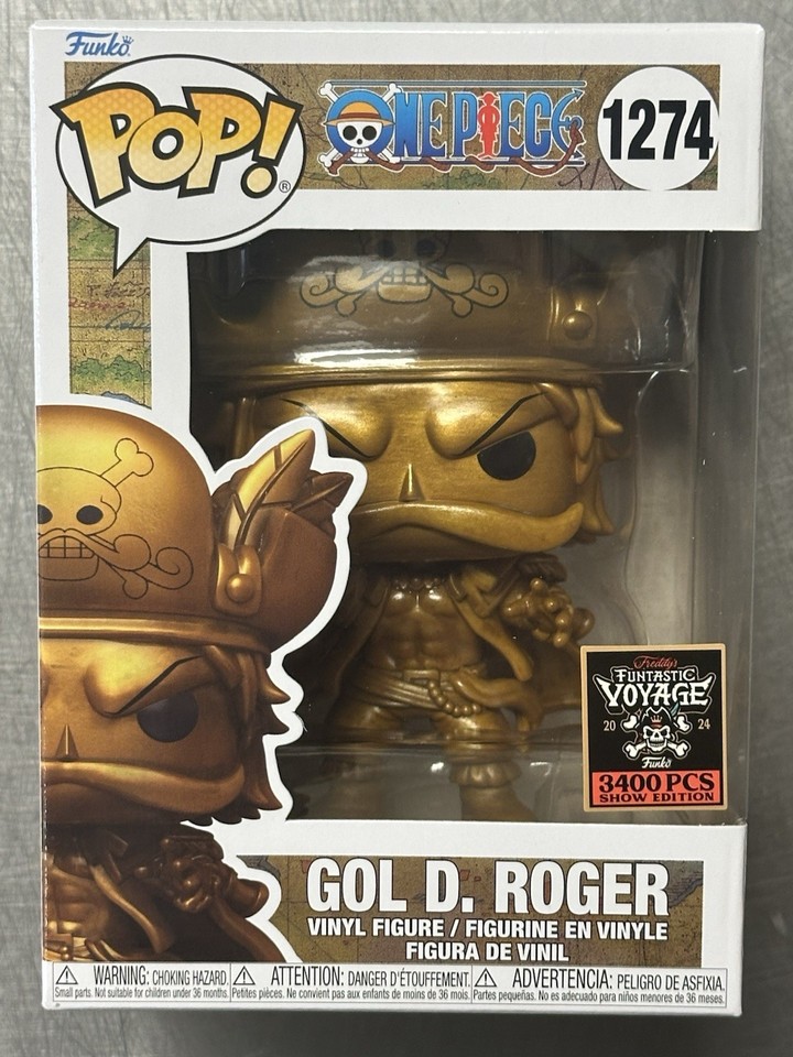 SDCC 2024 Funko Fundays Exclusive One Piece #1274 Gold Gol D. Roger Pop ...
