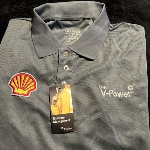 Shell Gas Station Workshirt Gray Shell V-Power Size XL | eBay