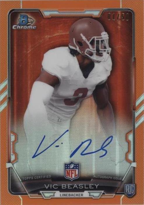2015 Bowman - Chrome Rookie Autographs Vic Beasley #RCRA-VB Orange ...