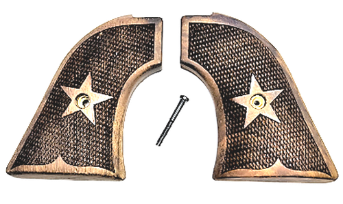 Fits Heritage Rough Rider Grips Walnut Carved Star Checker | eBay