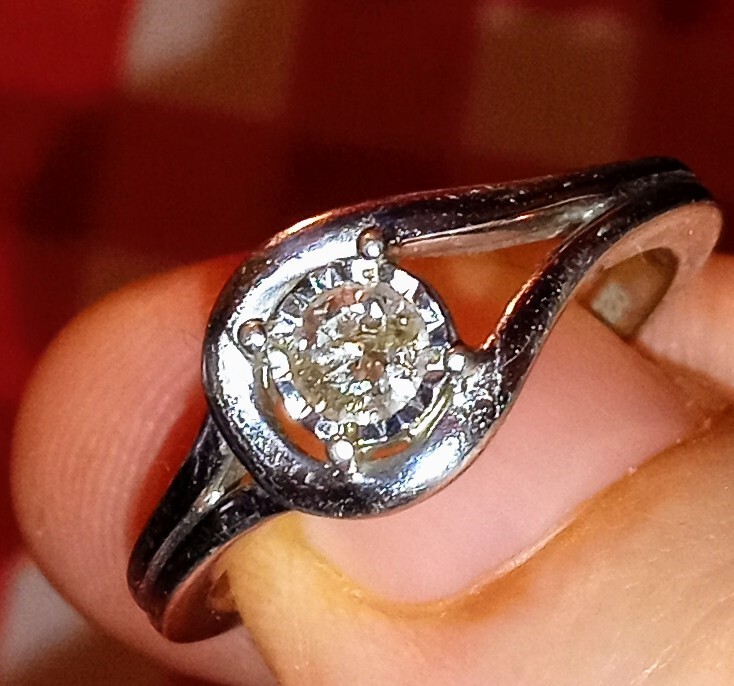 Diamond Loop Ring .25 Carats Sterling Silver Size 7 By Ross Simons | eBay