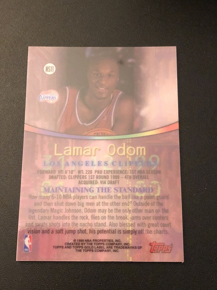 1999-00 Topps Gold Label New Standard Lamar Odom #NS11 Rookie RC | eBay