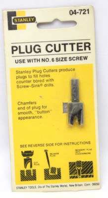 Vintage Stanley Plug Cutter #04-721 Use with No. 6 Size Screw Made in ...