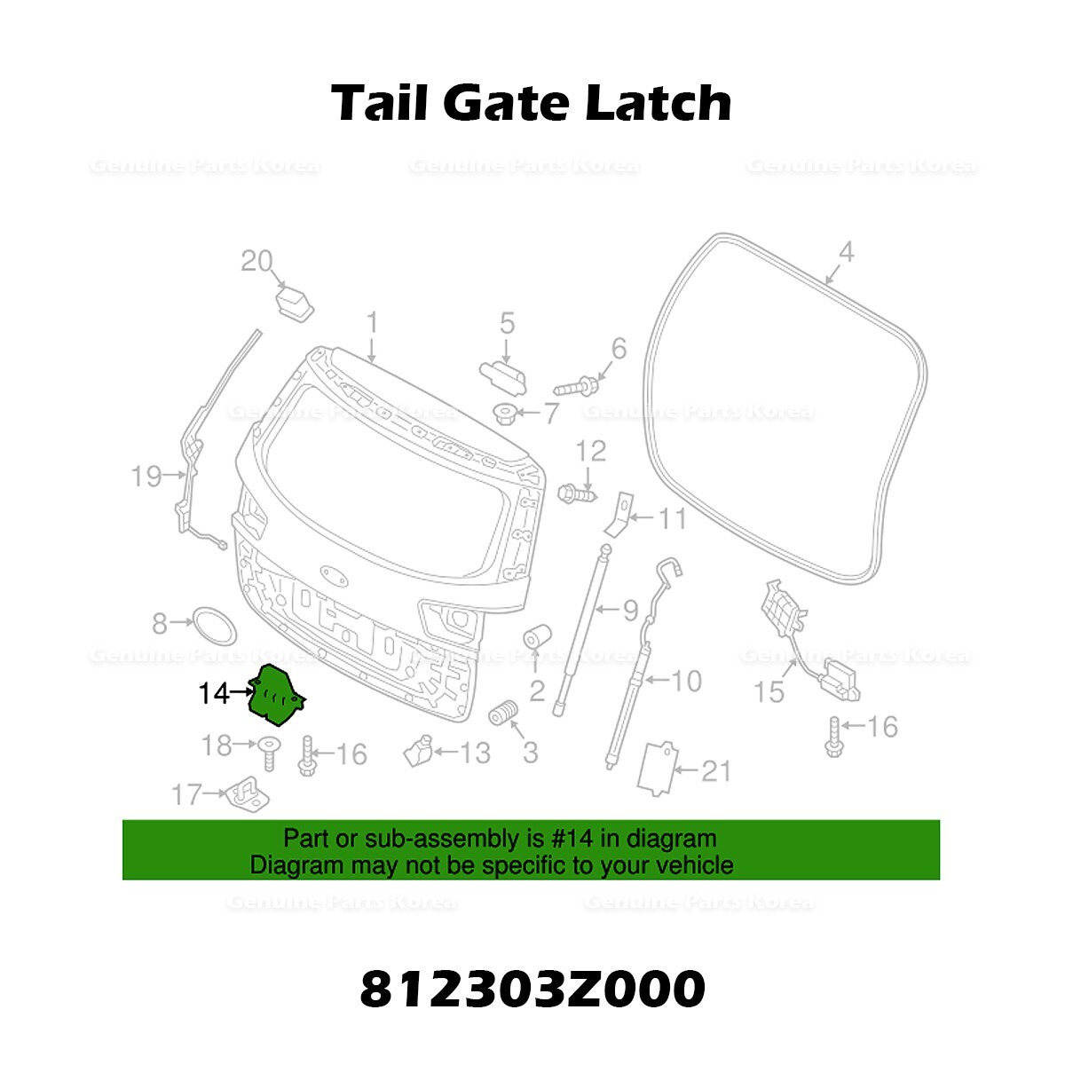 ⭐Genuine⭐ Tail Gate Latch 812303Z000 for Hyundai Santa Fe Kia Sedona ...
