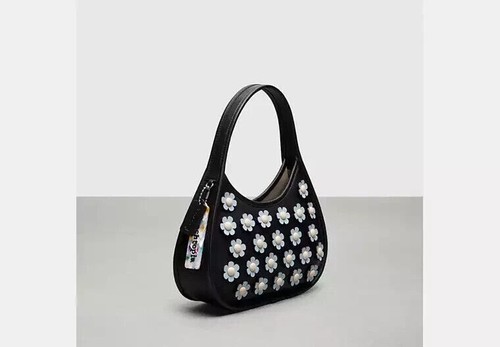 Coach Ergo Bag Coachtopia Leather With Flower Appliqué Black/Ice Blue ...