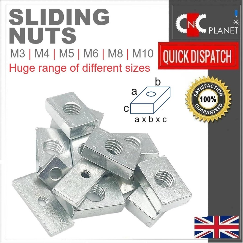M3 M4 M5 M6 M8 M10 Sliding T nut Tee Nuts steel Long Tiny Thin nuts ...