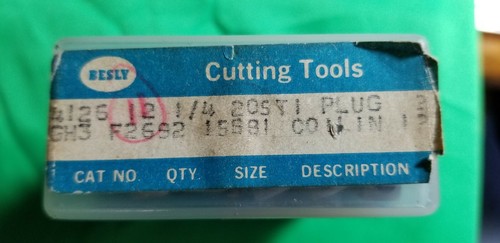 VINTAGE BESLY Cutting Tools Co. Tap Plug 1/4 - 20 GH3 | eBay