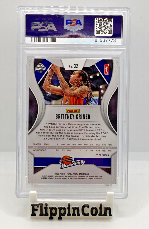Brittney Griner - 2020 Panini Prizm - WNBA Red Prizm - PSA 9 MINT ...