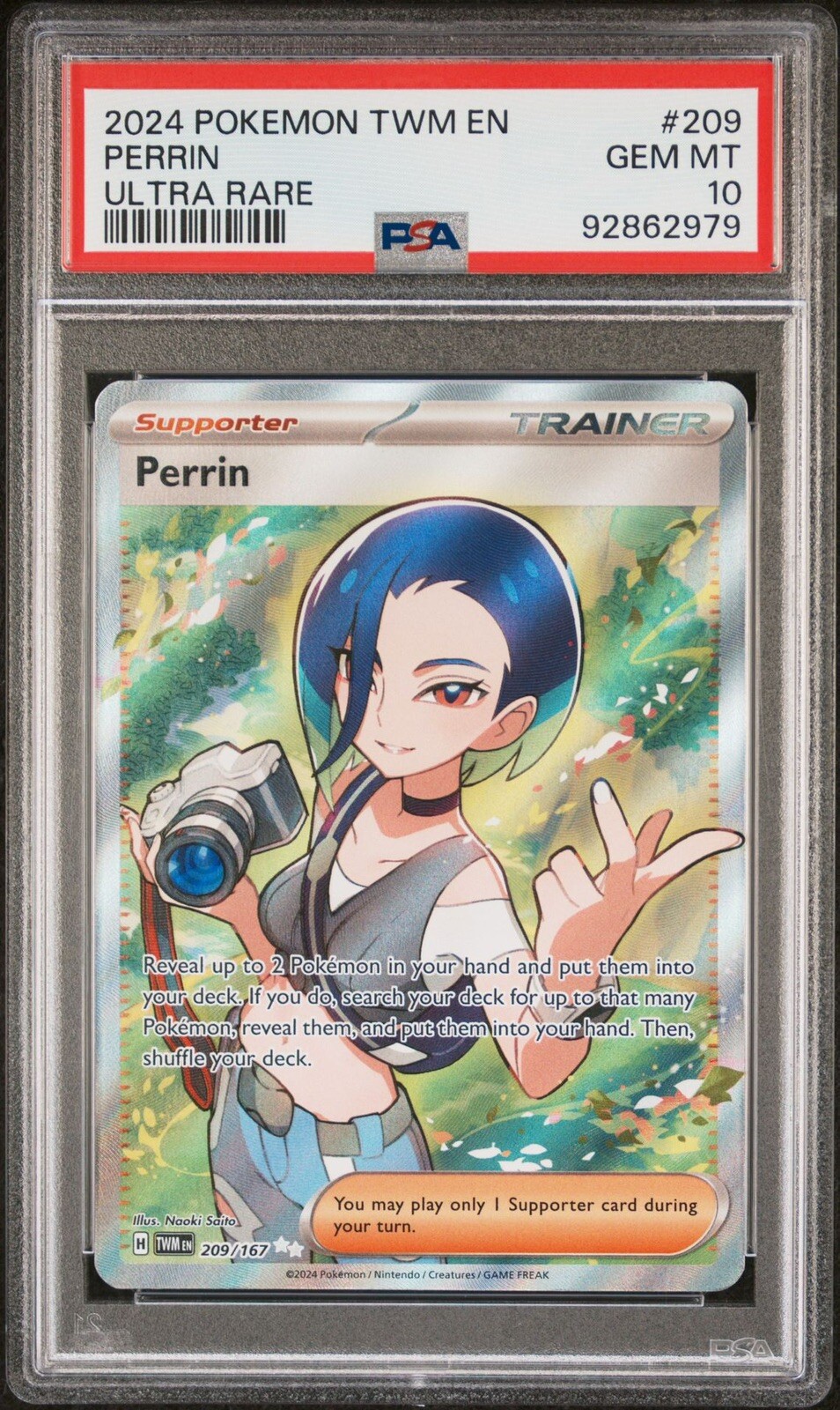PSA 10 Perrin 209/167 Ultra Rare Twilight Masquerade TWM Pokemon Card ...