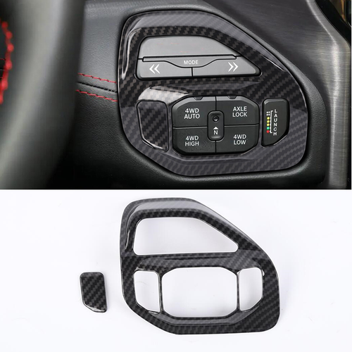 Carbon Fiber ABS Console 4WD Control Panel Cover Trim For Dodge Ram TRX ...
