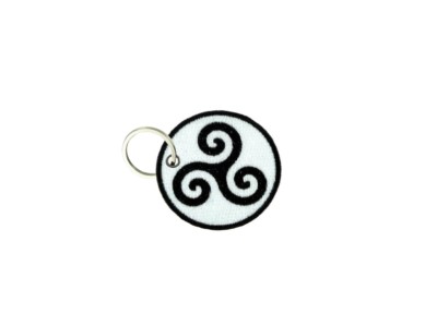 Keychain keyring embroidered embroidery patch triskelion biker triskele ...