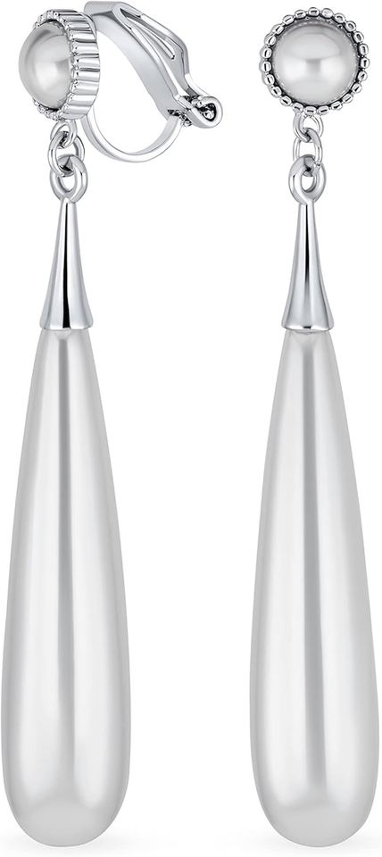 Modern Bridal Geometric Linear Thin Long off White Column Simulated ...