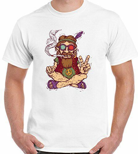 Stoned Hippy T-Shirt Mens Funny Peace Love Anti-War Spliff Splif Weed ...