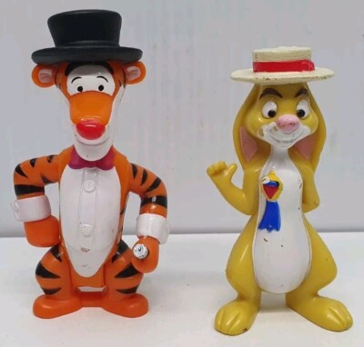 Winnie The Pooh My Friends Tigger & Rabbit 8cm Figure Pair Used Tip Hat ...