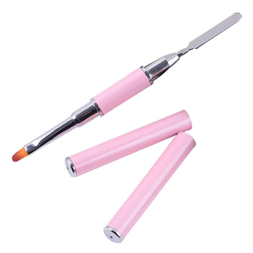 AU Double-Ended Nail Pen Poly Nail Gel Brush Stainless Steel (Light ...