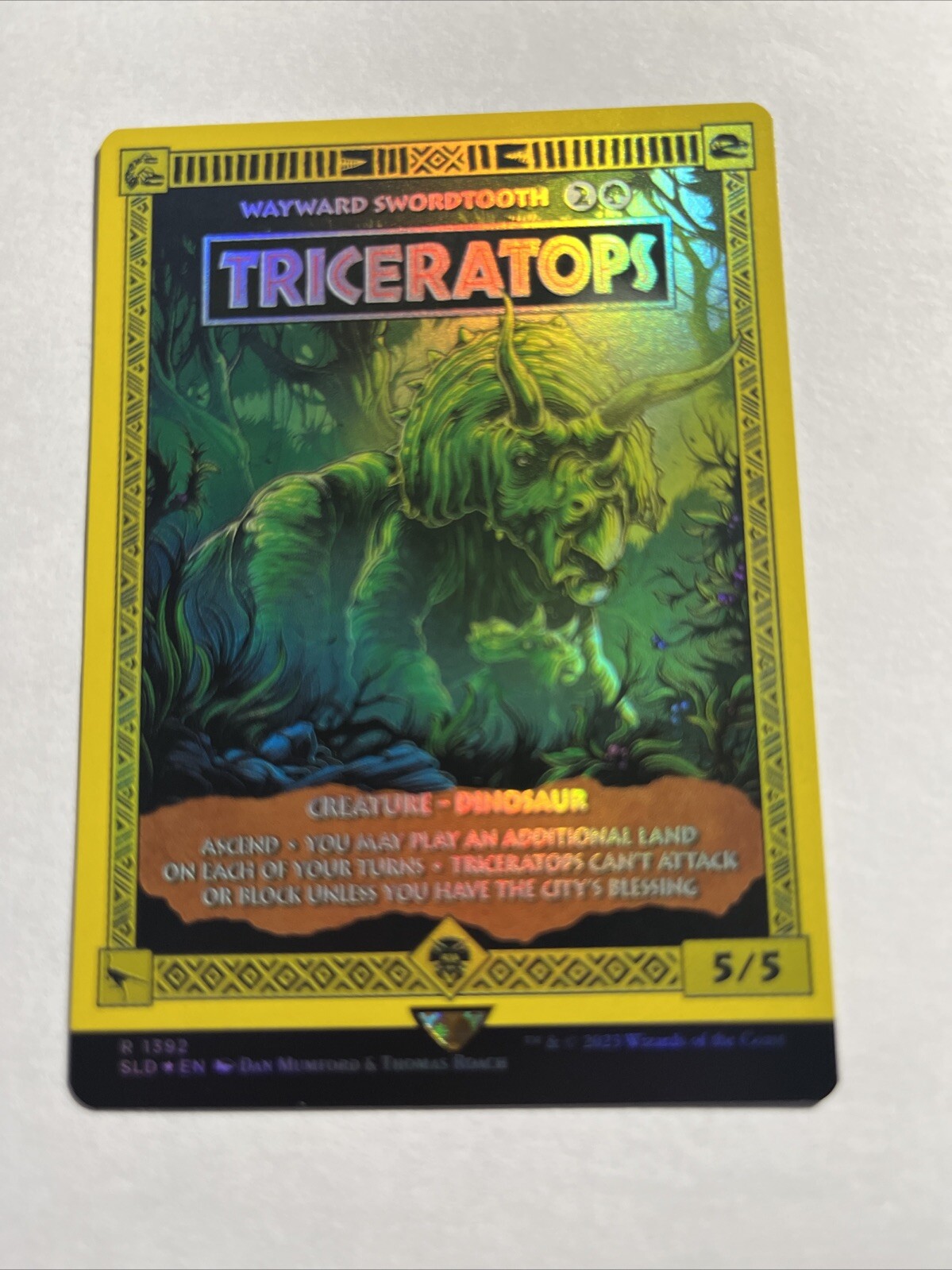Triceratops Wayward Swordtooth Rainbow Foil Secret Lair Drop Series ...