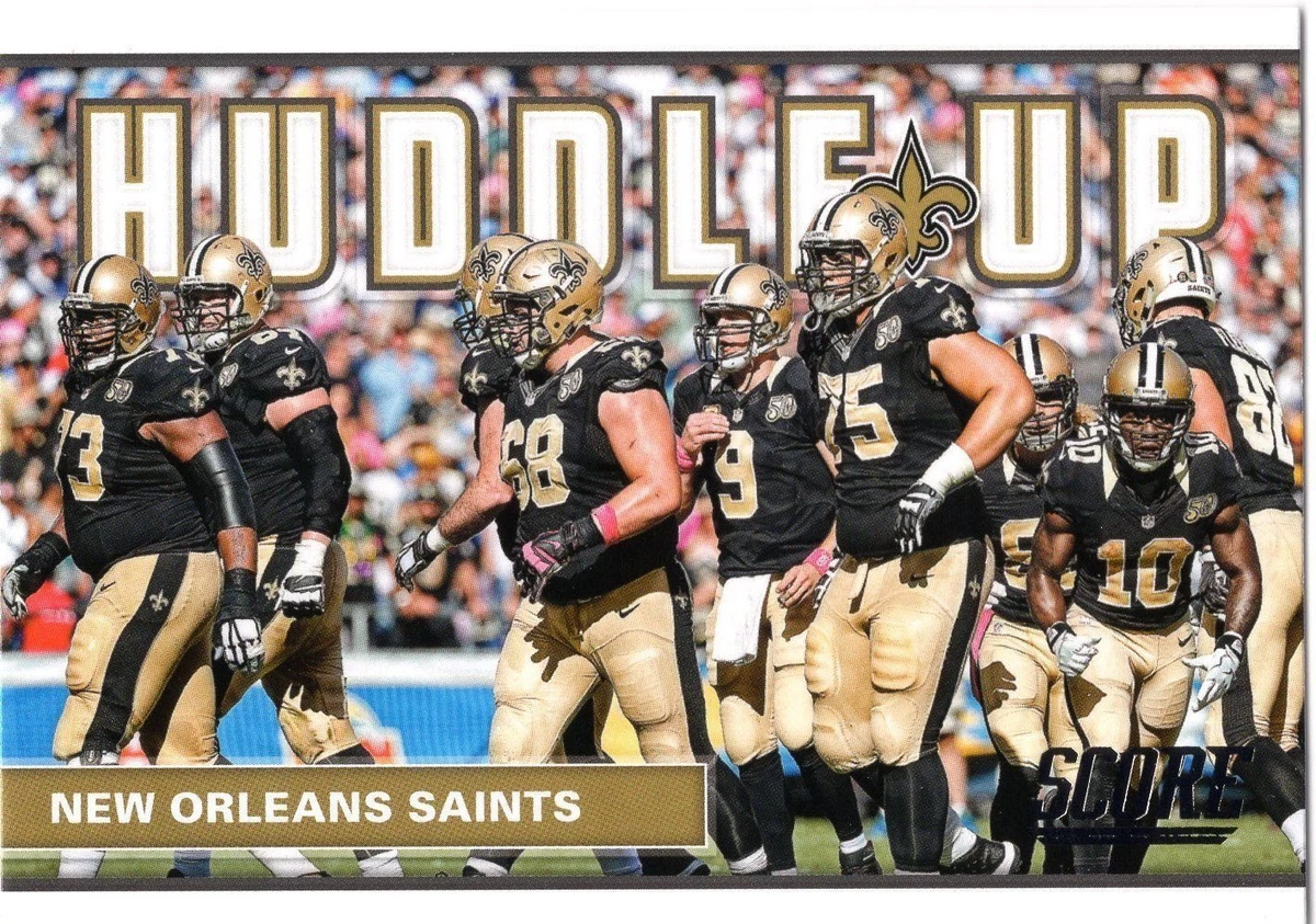 Drew Brees Saints Huddle