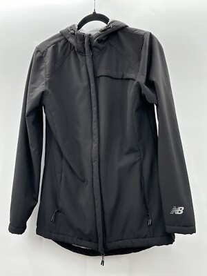 New Balance Jacket Womens Small Black Softshell Fleece Lined Full Zip ...