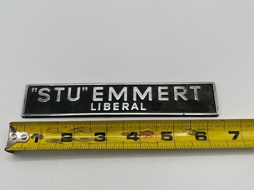 Vintage Metal Dealer Dealership Emblem / Badge - Stu Emmert Liberal ...
