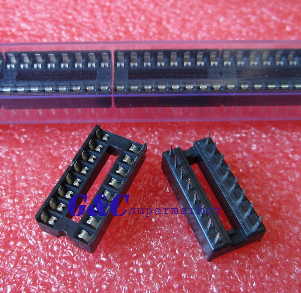 50PCS 16-Pin 16pins DIL DIP IC Socket PCB Mount Connector NEW | eBay
