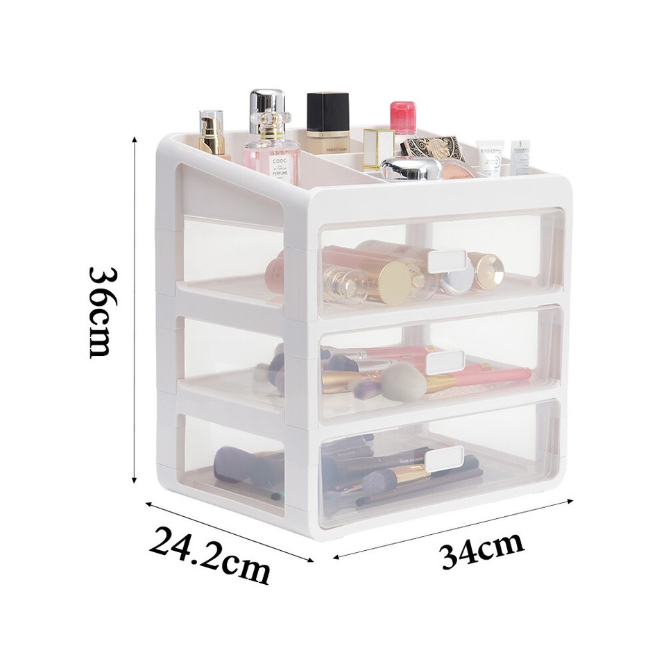 Plastic Cosmetic Organizer Makeup Case Drawers Jewelry Holder Desk Tidy ...