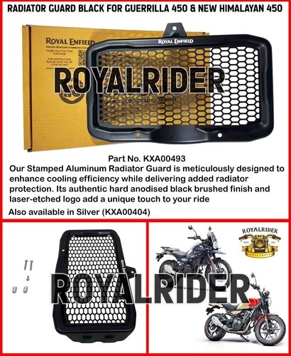 RADIATOR GUARD BLACK FIT FOR ROYAL ENFIELD GUERRILLA 450 & HIMALAYAN ...