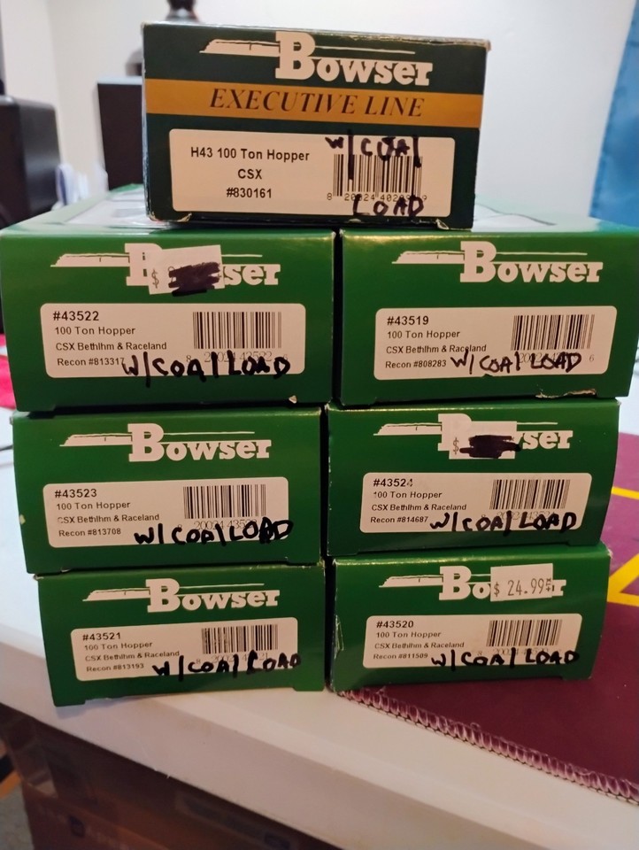 HO Scale Bowser (7) CSX Hopper Cars | eBay