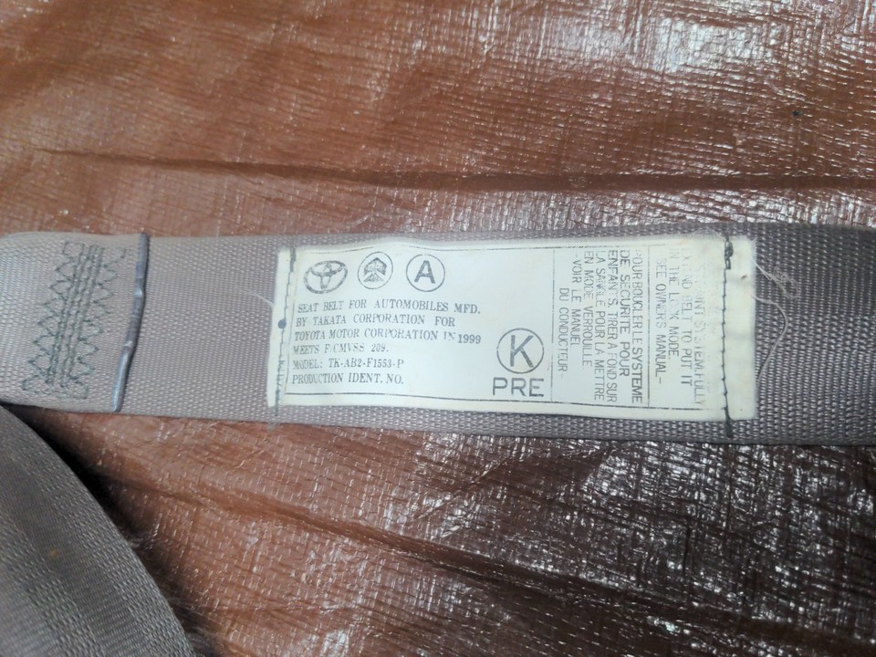 96-02 Toyota 4Runner Front Passenger Retractor Seat Belt Oak Tan FB45 ...