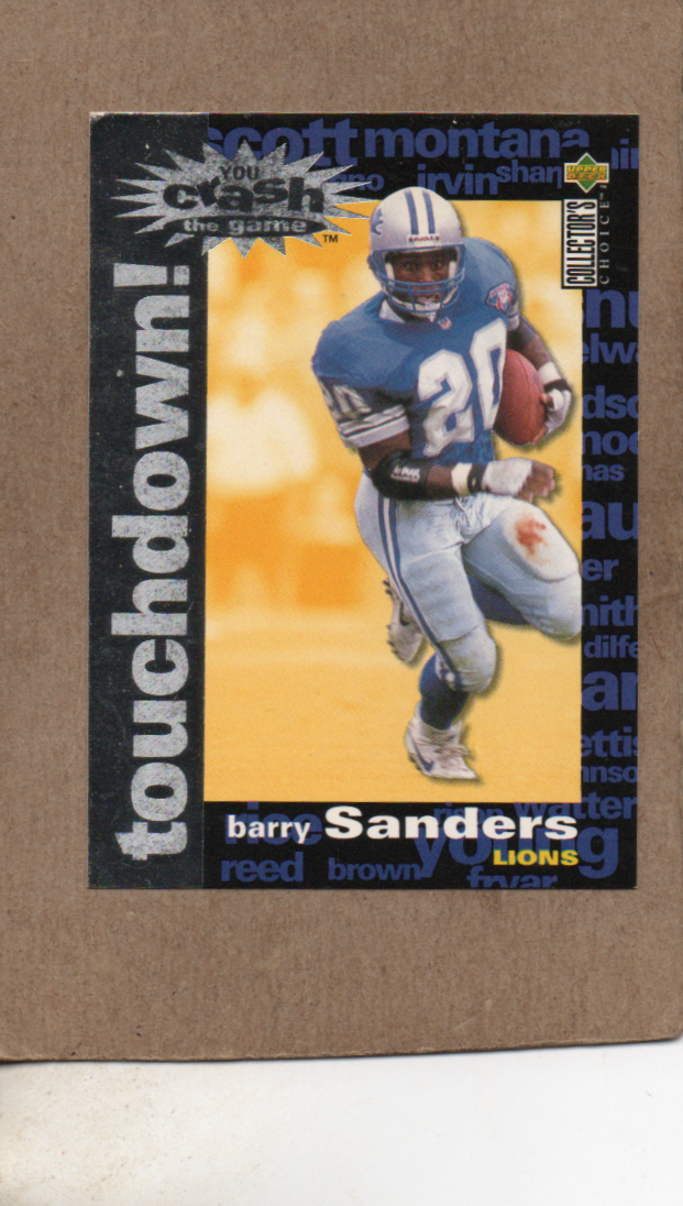 barry sanders detroit lions crash the game touchdown silver c14 1995 | eBay