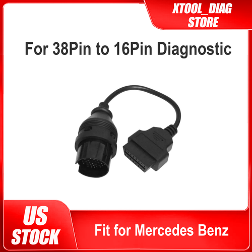 Fit For Mercedes Benz 38 Pin to OBD2 16 Pin Diagnostic Cable Connector ...