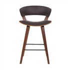 Armen Living Jagger 26" Modern Wood Counter Stool in Brown/Gray | eBay